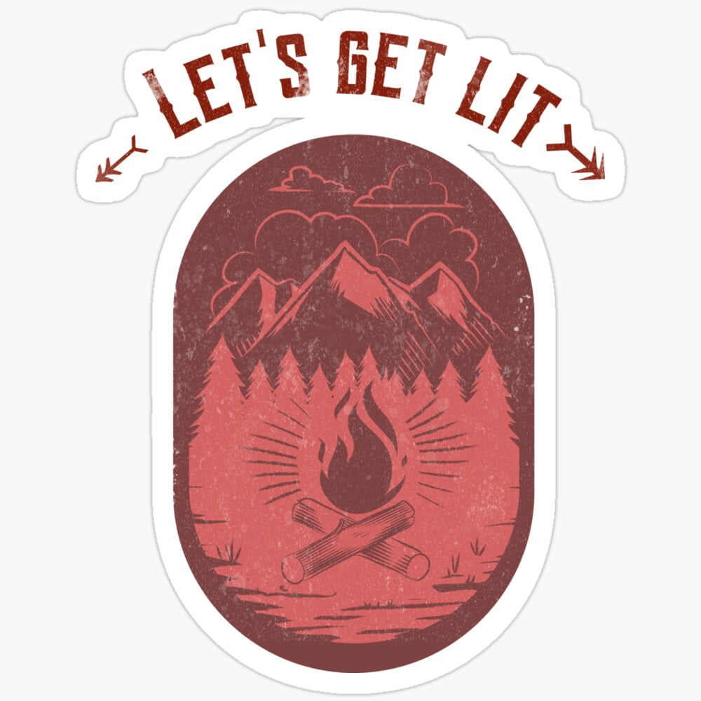 Kira Sticker With Let'S Get Lit - Cute Camp Decorative Laptop, Phone ...