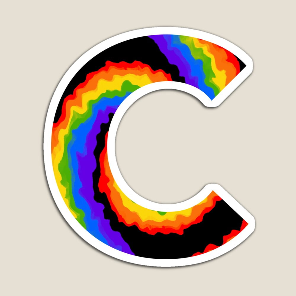 Kira Sticker With Letter C Rainbow Sticker Decorative Laptop, Phone ...