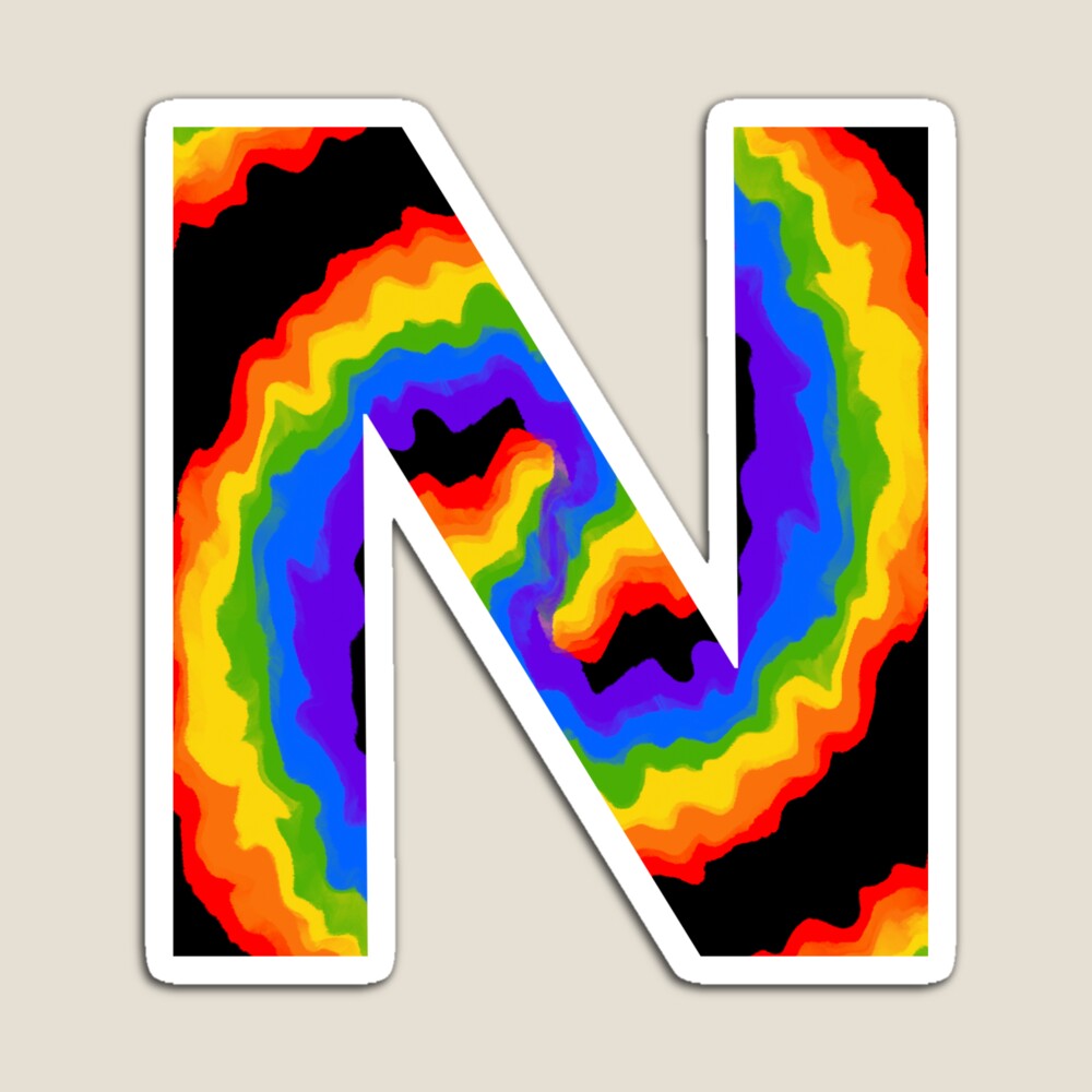 Kira Sticker With Letter N Rainbow Sticker Decorative Laptop, Phone ...