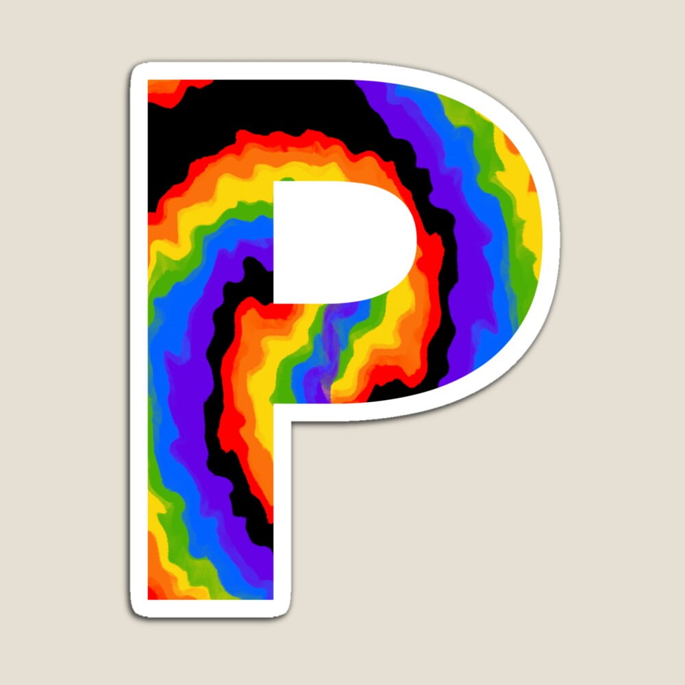 Kira Sticker With Letter P Rainbow Sticker Decorative Laptop, Phone ...