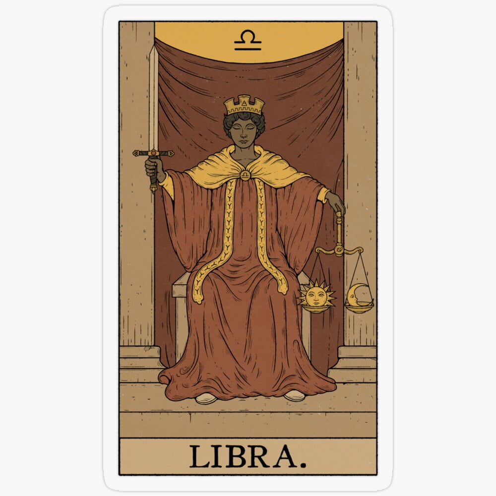 Kira Sticker With Libra - Tarot Card Decorative Laptop, Phone Stickers ...