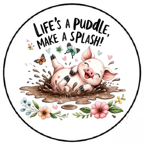 Kira Sticker With Lifes A Puddle Make A Splash Pig Decorative Laptop ...