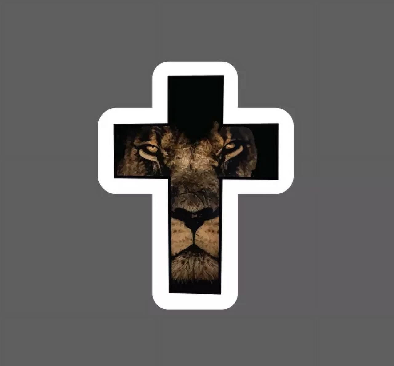 Kira Sticker With Lion Cross Jesus Faith Decorative Laptop, Phone ...