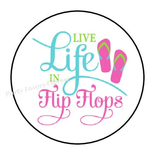 Kira Sticker With Live Life In Flip Flops Decorative Laptop, Phone ...