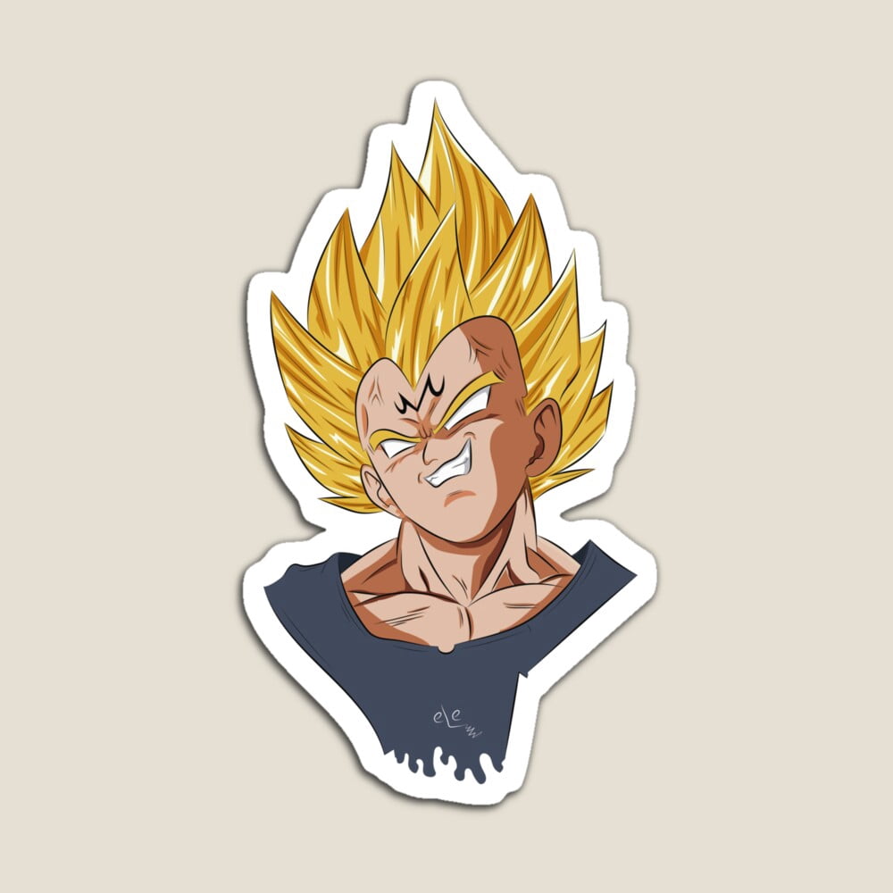 Kira Sticker With Majin Vegeta Illustration Decorative Laptop, Phone ...
