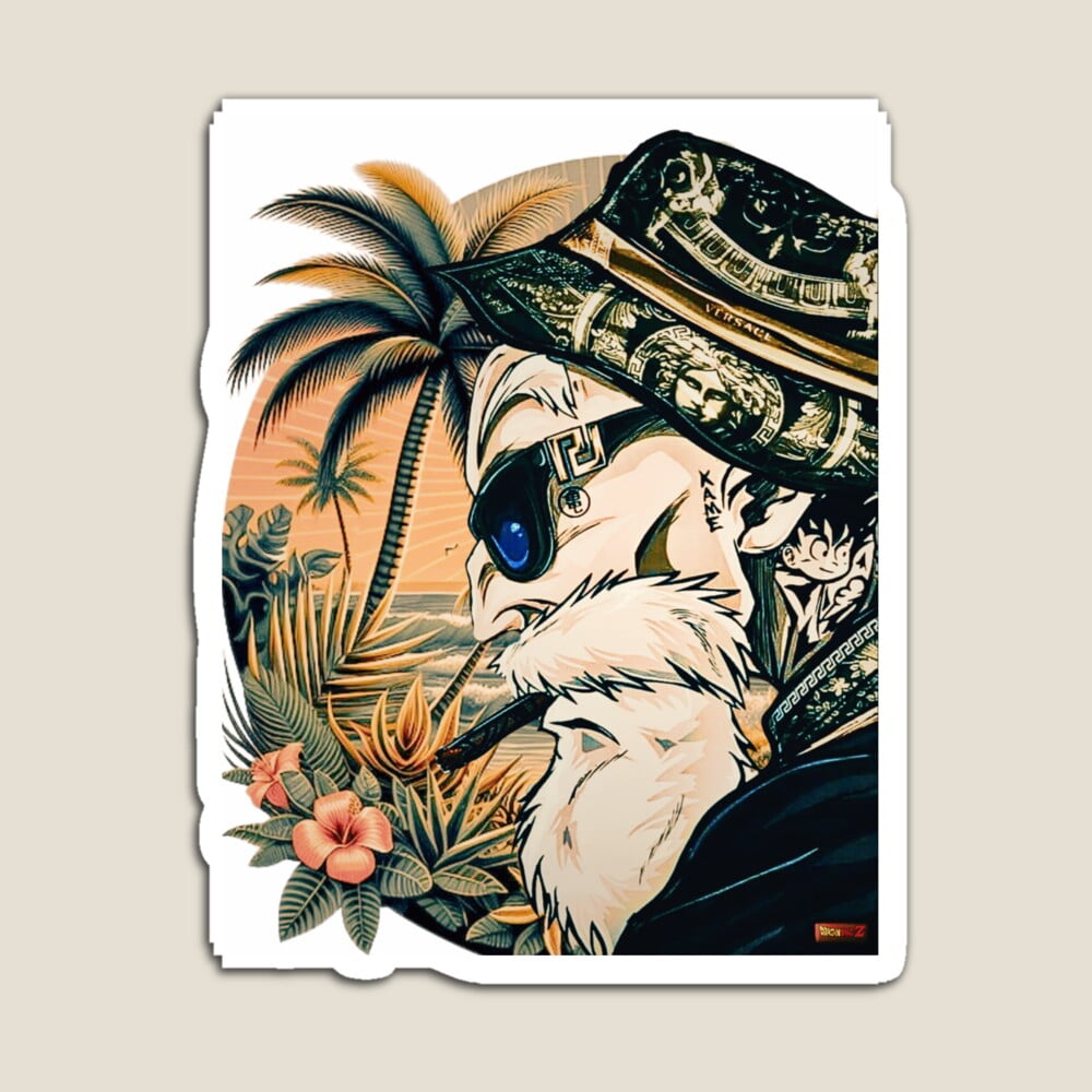 Kira Sticker With Master Roshi On The Beach Decorative Laptop, Phone ...