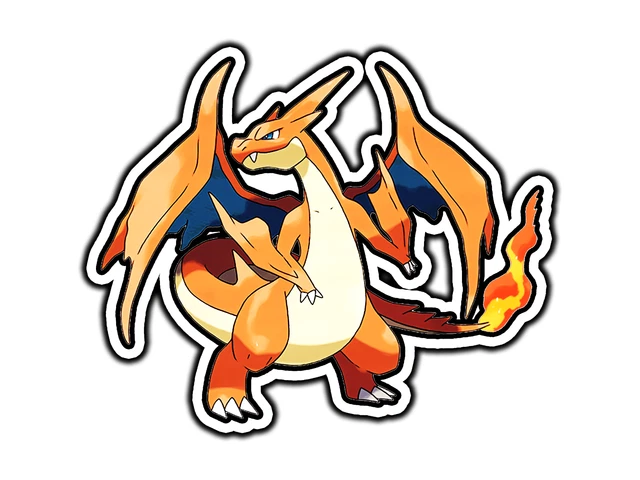 Kira Sticker With Mega Charizard Y Decorative Laptop, Phone Stickers ...