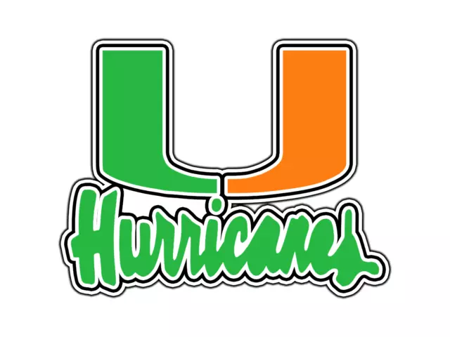 Kira Sticker With Miami Hurricanes Cursive Logo Decorative Laptop ...