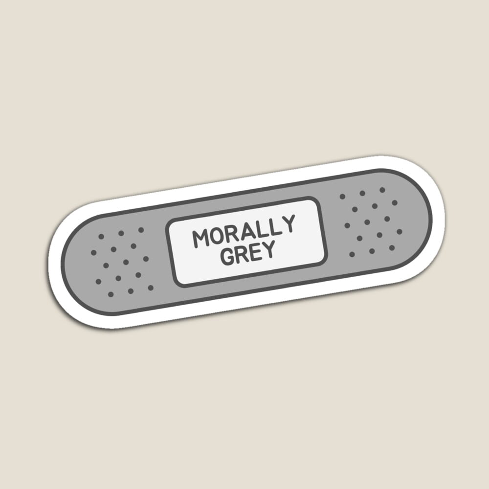 Kira Sticker With Morally Grey Bookish Bandage Grey Decorative Laptop ...