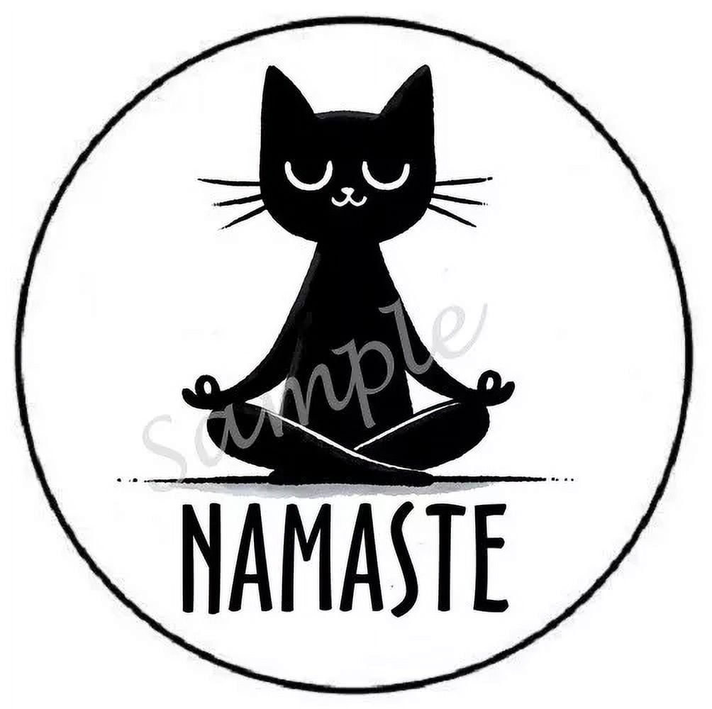 Kira Sticker With Namaste Black Cat Yoga Decorative Laptop, Phone ...