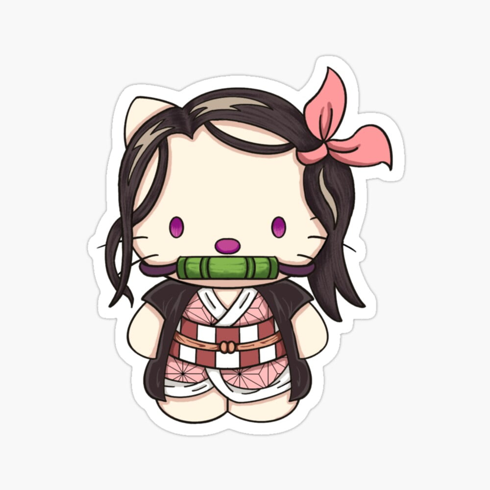 Kira Sticker With Nezuko Kitty Decorative Laptop, Phone Stickers ...