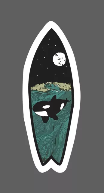 Kira Sticker With Orca Whale Surfboard Waterproof Decorative Laptop ...