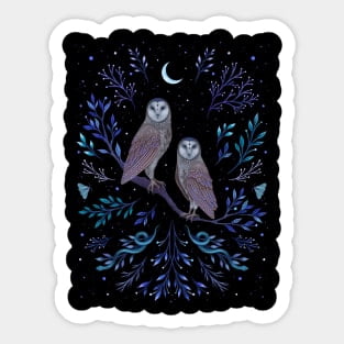 Kira Sticker With Owls In The Moonlight Decorative Laptop, Phone ...