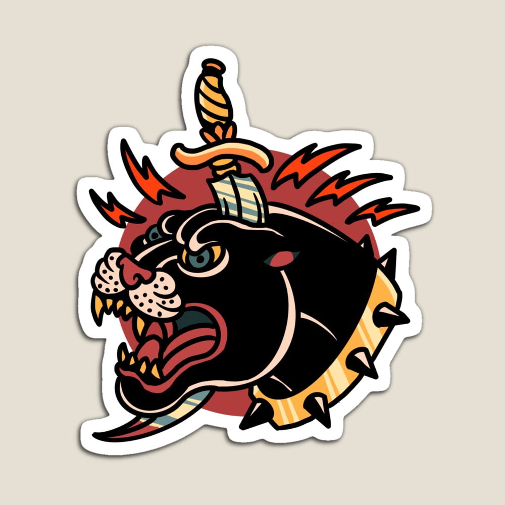 Kira Sticker With Panther And Dagger Sticker Decorative Laptop, Phone ...