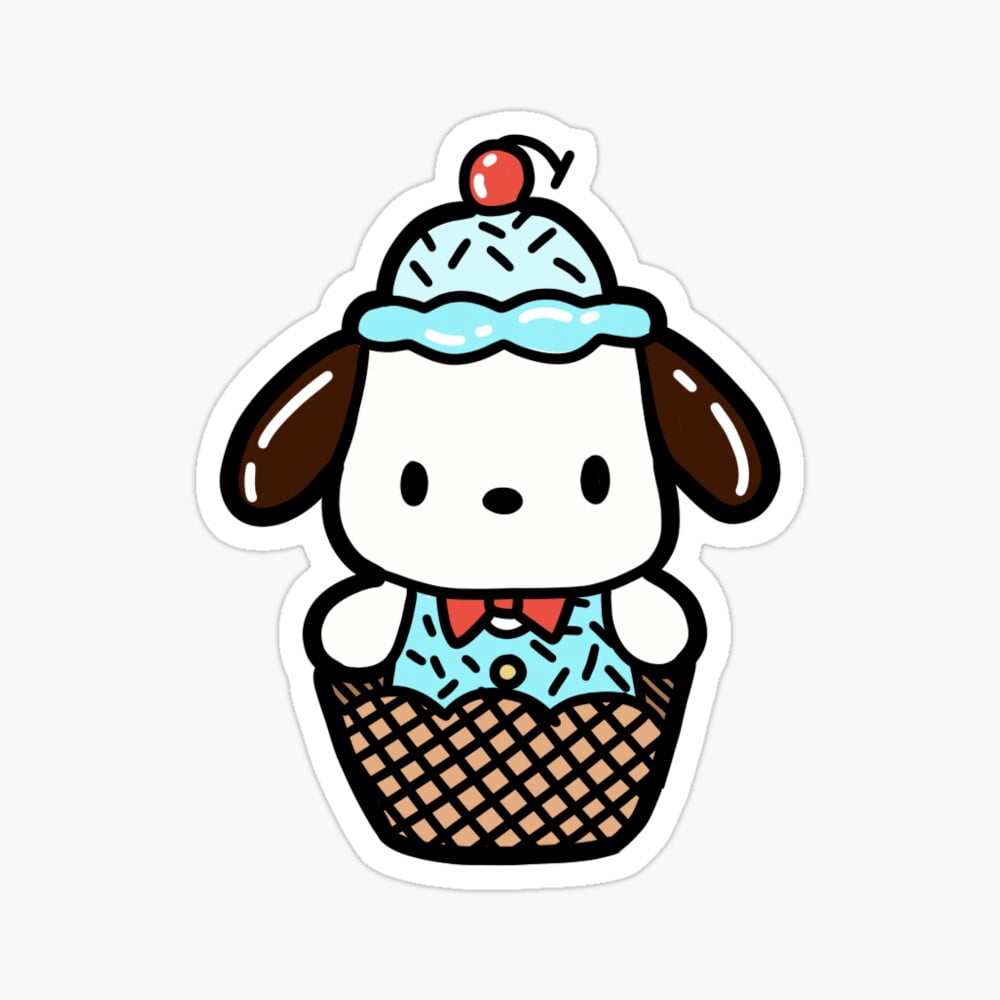 Kira Sticker With Pochacco Ice Cream Plush Decorative Laptop, Phone ...