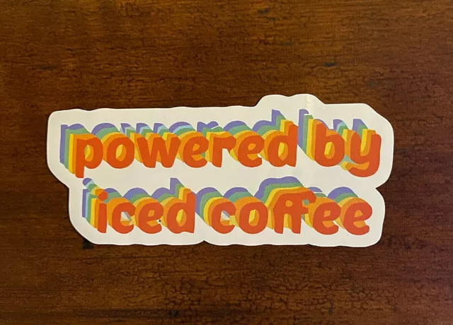 Kira Sticker With Powered By Iced Coffee Waterproof Decorative Laptop ...