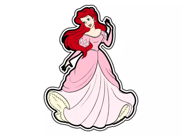 Kira Sticker With Princess Ariel Pink Dress Decorative Laptop, Phone ...