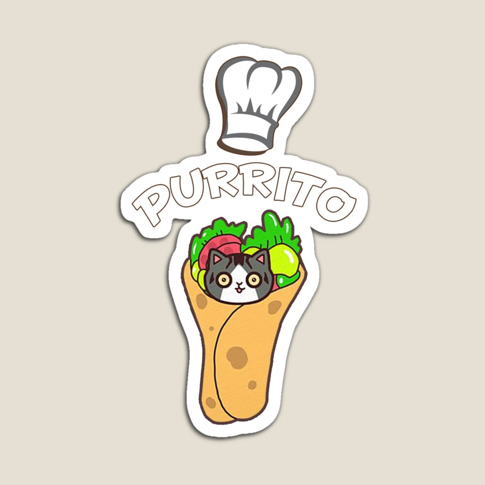 Kira Sticker With Purrito Chef Food Slim Fit Sticker Decorative Laptop ...