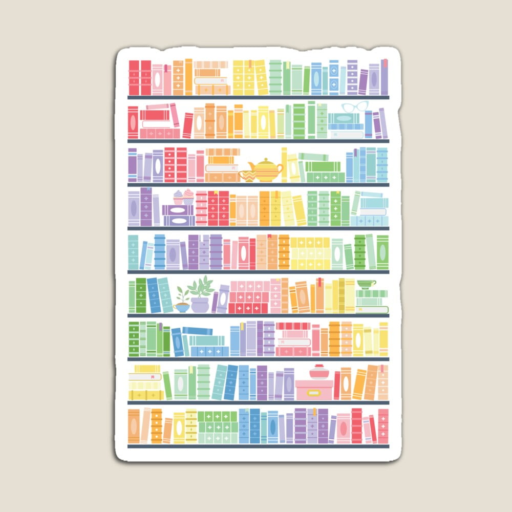 Kira Sticker With Rainbow Books Shelf Pattern Sticker Decorative Laptop ...