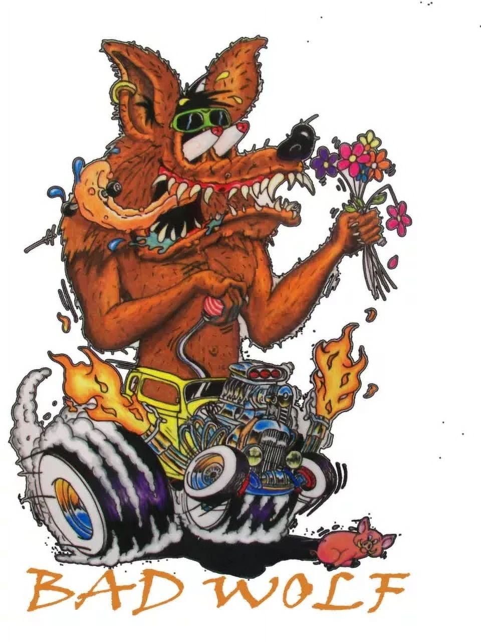 Kira Sticker With Rat Fink Bad Wolf S Decorative Laptop, Phone Stickers ...