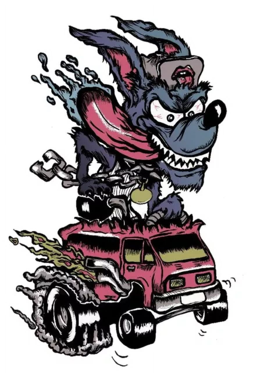 Kira Sticker With Rat Fink Wolf S Decorative Laptop, Phone Stickers ...