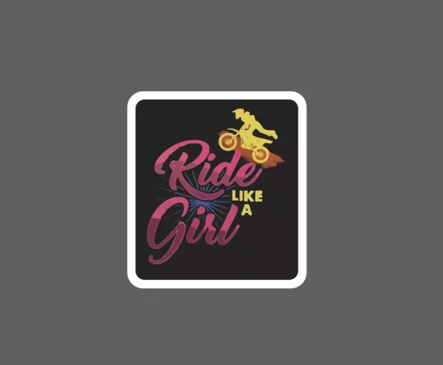 Kira Sticker With Ride Like A Girl Moto Decorative Laptop, Phone ...