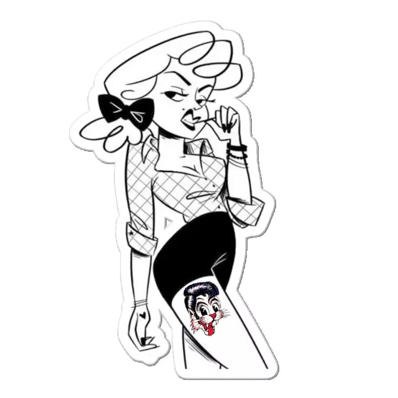 Kira Sticker With Rockabilly Iconic Girl Decorative Laptop, Phone ...