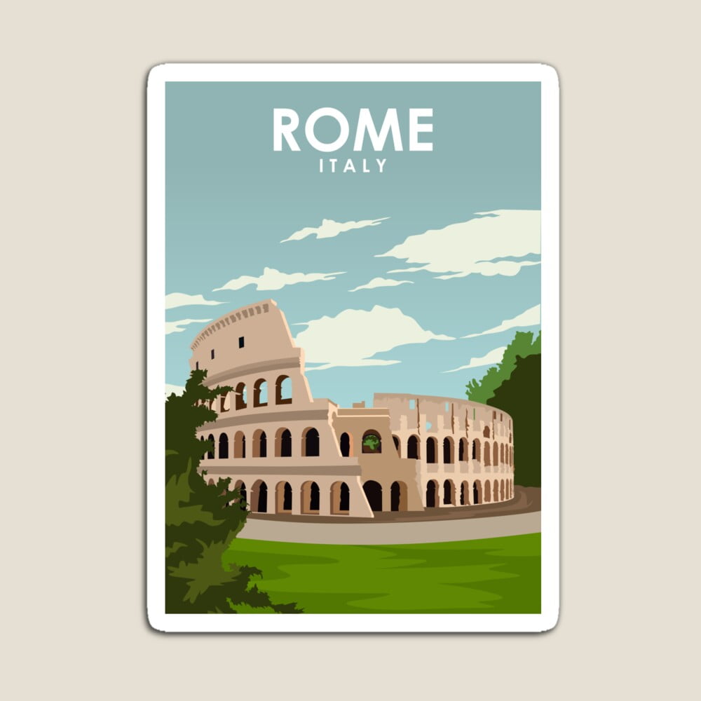 Kira Sticker With Rome Italy Travel Poster Decorative Laptop, Phone ...