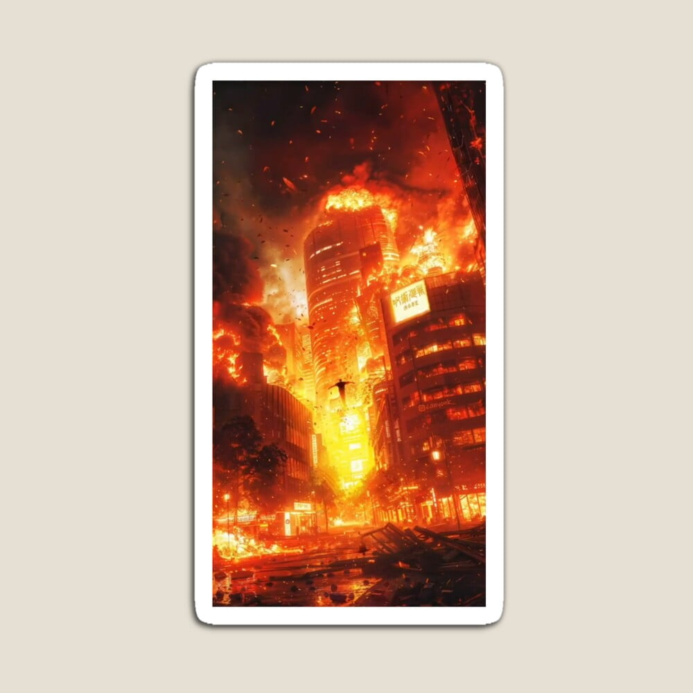 Kira Sticker With Ryomen Sukuna Shibuya Fire City Decorative Laptop ...