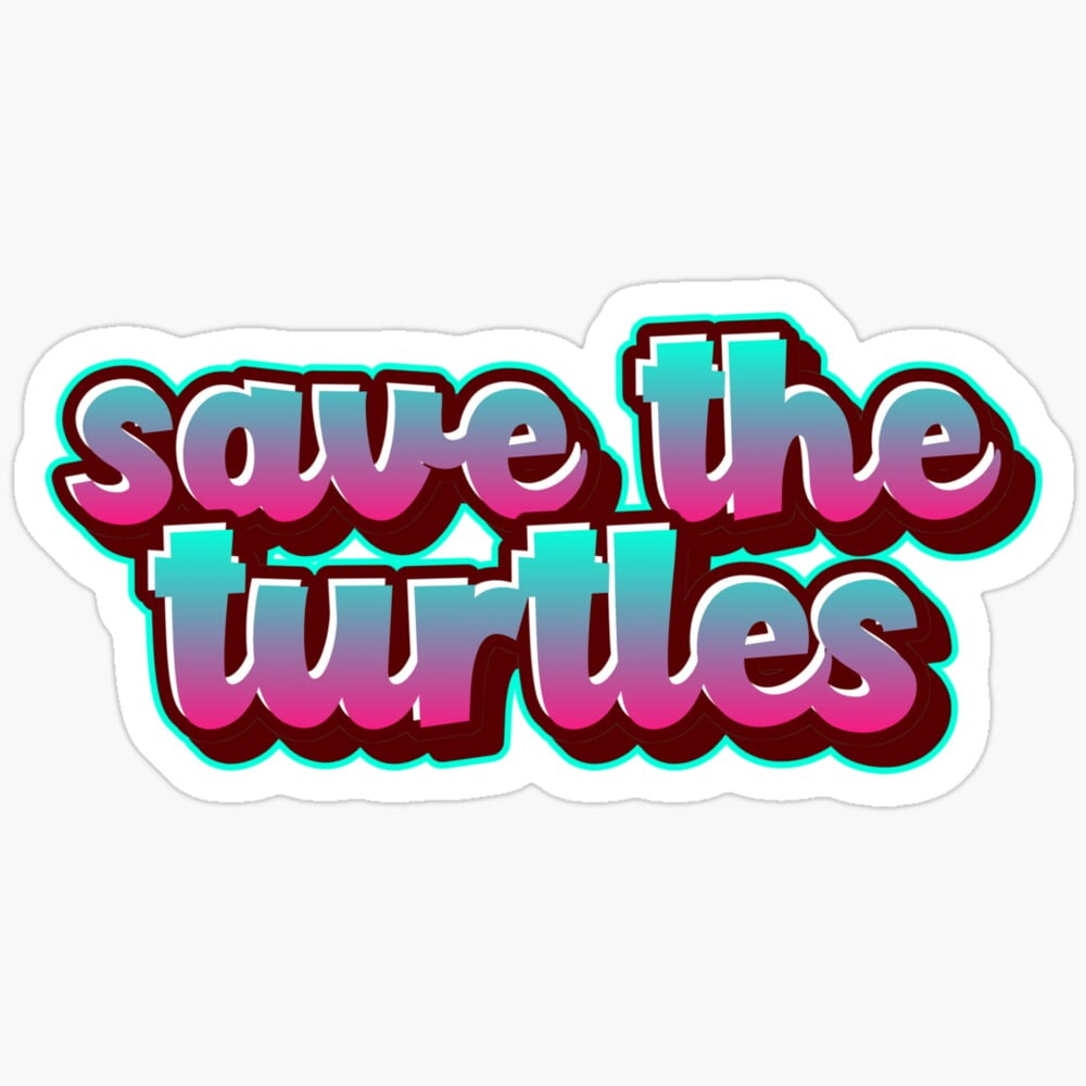 Kira Sticker With Save The Turtles Pink Decorative Laptop, Phone ...
