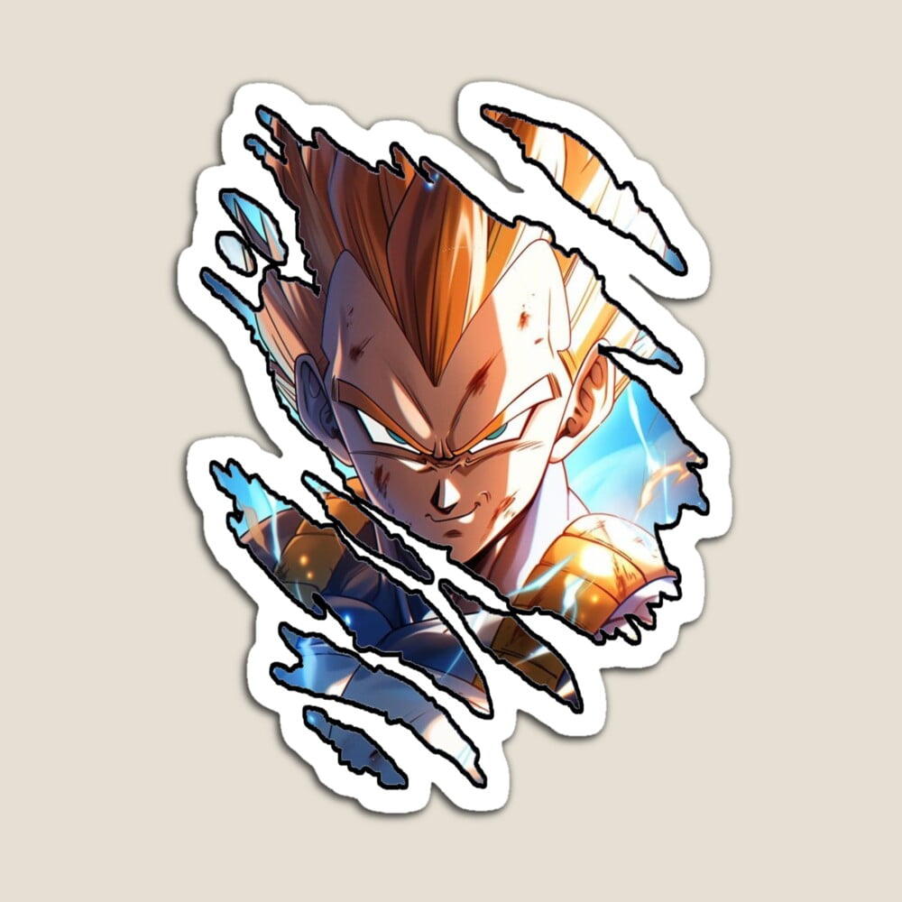 Kira Sticker With Scratch Super Saiyan Vegeta Decorative Laptop, Phone ...