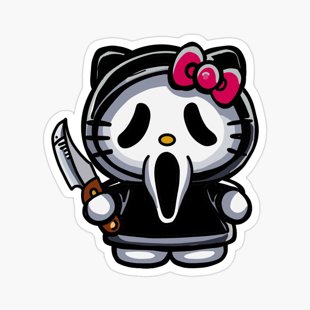 Kira Sticker With Scream Kitty Halloween Decorative Laptop, Phone ...