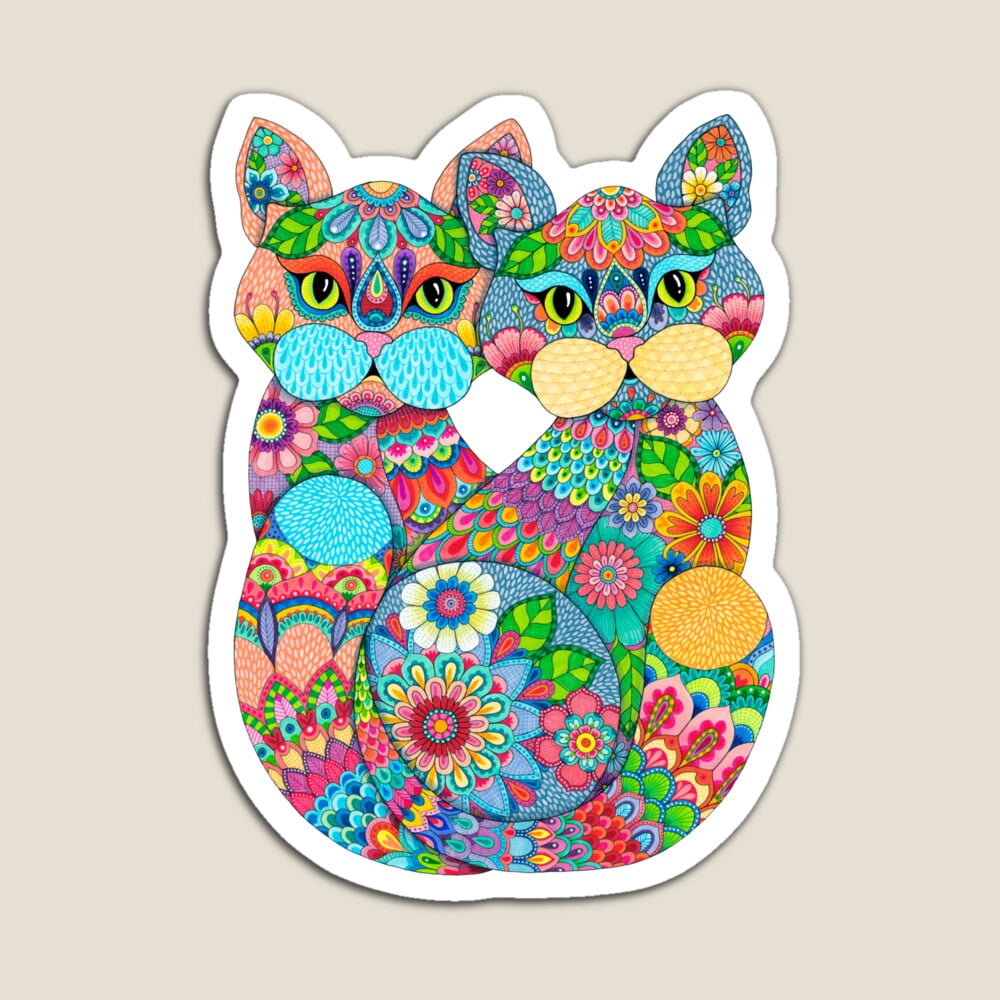 Kira Sticker With Siamese Kitties Decorative Laptop, Phone Stickers ...