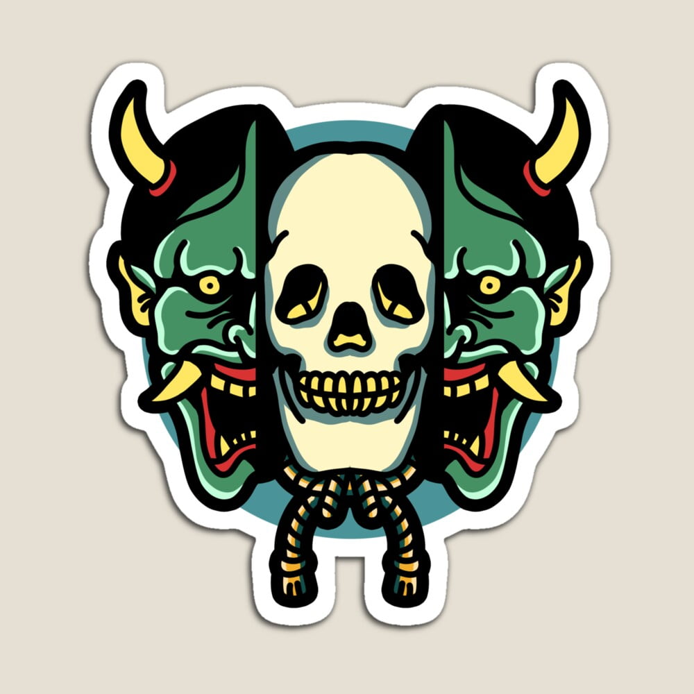 Kira Sticker With Skull In Oni Sticker Decorative Laptop, Phone ...