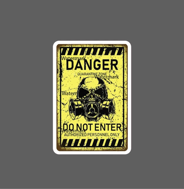 Kira Sticker With Skulls Danger Do Not Enter Retro Decorative Laptop ...