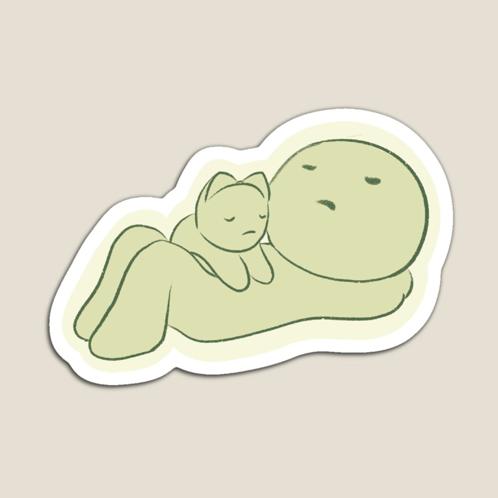 Kira Sticker With Sleepy Smiskee With Cat Decorative Laptop, Phone ...