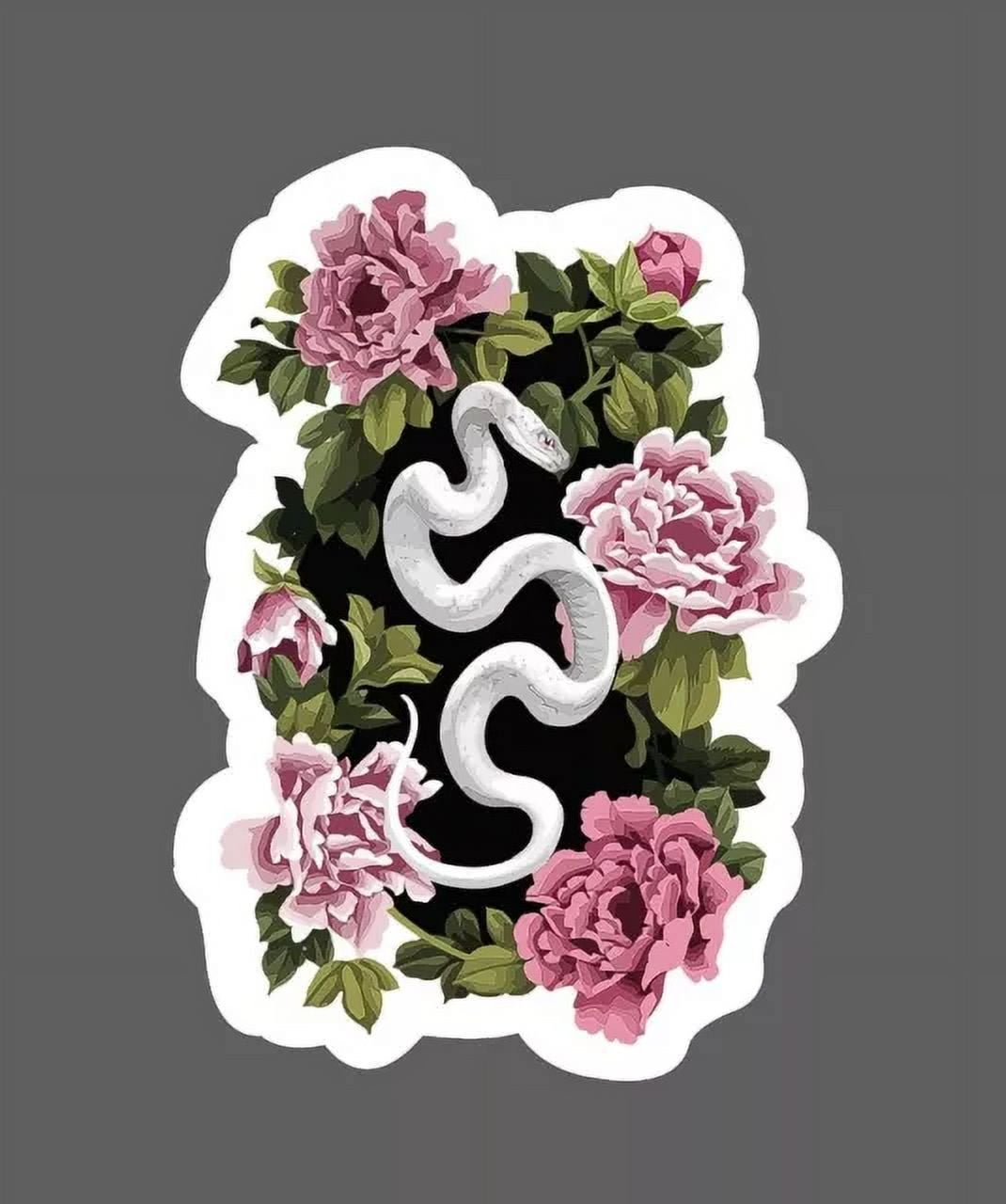 Kira Sticker With Snake Floral Viper Decorative Laptop, Phone Stickers ...