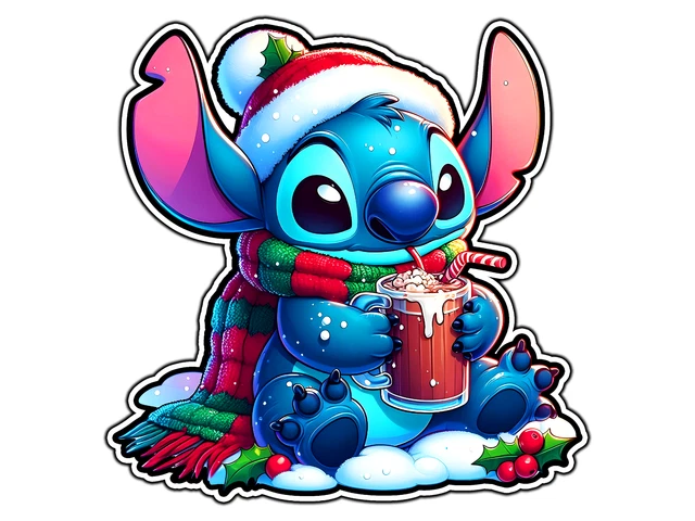 Kira Sticker With Stitch Christmas Snow Hot Choc. Decorative Laptop ...