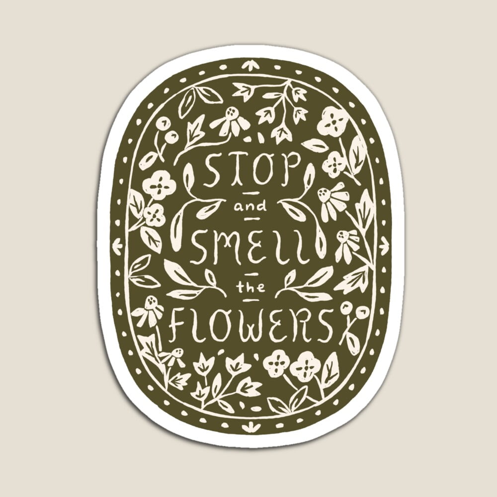Kira Sticker With Stop And Smell The Flowers Sticker Decorative Laptop ...