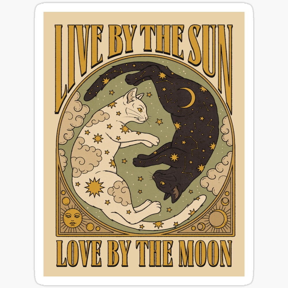 Kira Sticker With Sun And Moon Glossy Decorative Laptop, Phone Stickers ...