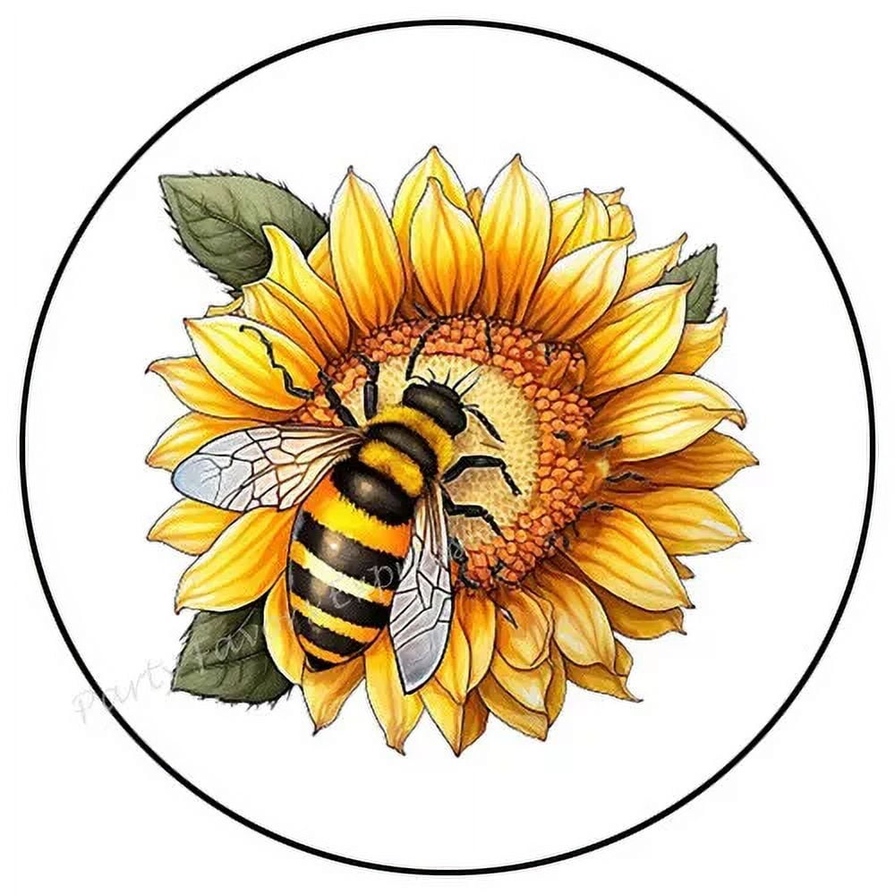 Kira Sticker With Sunflower With Bee Decorative Laptop, Phone Stickers ...