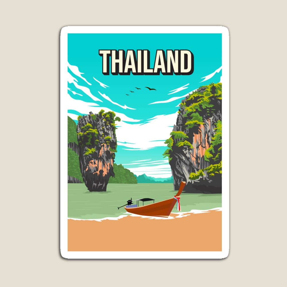 Kira Sticker With Thailand Asia Travel Poster Art Decorative Laptop ...