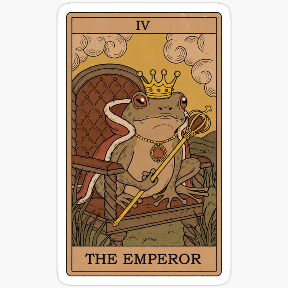 Kira Sticker With The Emperor - Frogs Tarot Glossy Decorative Laptop ...