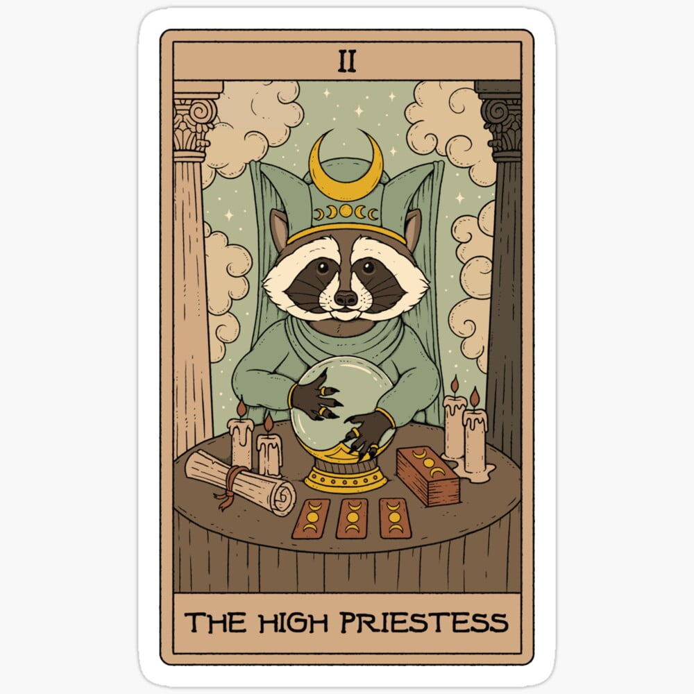 Kira Sticker With The High Priestess - Tarot Decorative Laptop, Phone ...