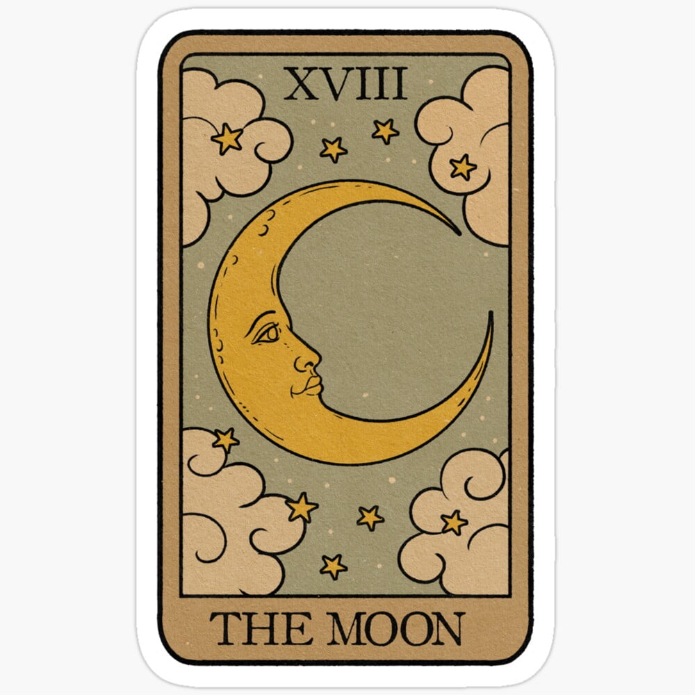 Kira Sticker With The Moon - Tarot Card Decorative Laptop, Phone ...