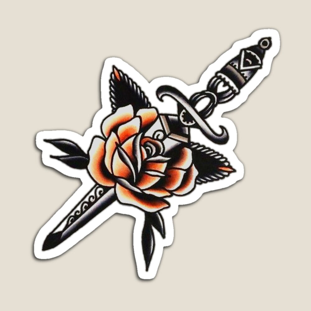 Kira Sticker With The Rose And The Dagger Sticker Decorative Laptop ...