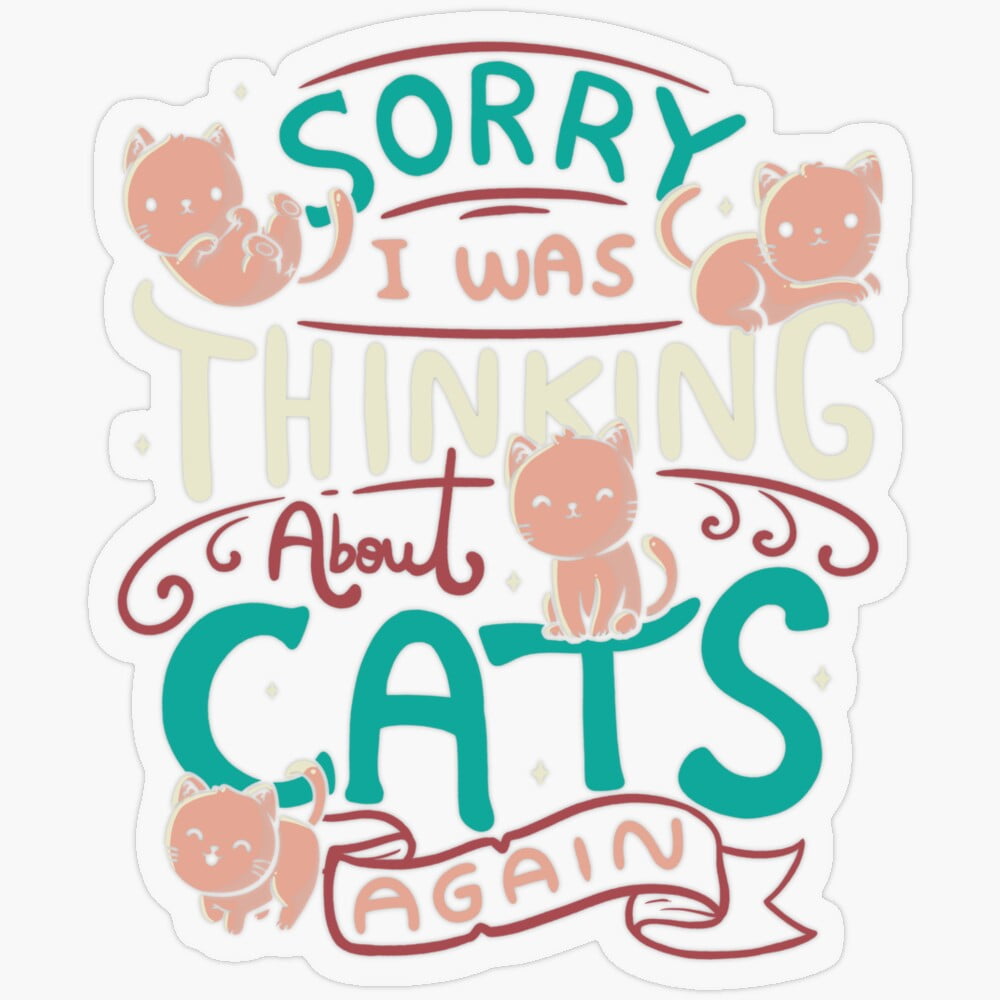 Kira Sticker With Thinking About Cats Transparent Decorative Laptop ...