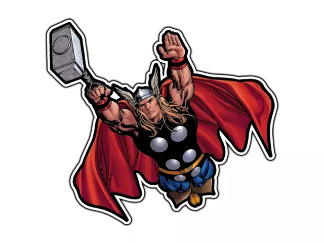 Kira Sticker With Thor & Mjolnir Flying Pose Decorative Laptop, Phone ...