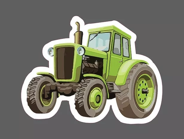 Kira Sticker With Tractor Green Farm Decorative Laptop, Phone Stickers ...