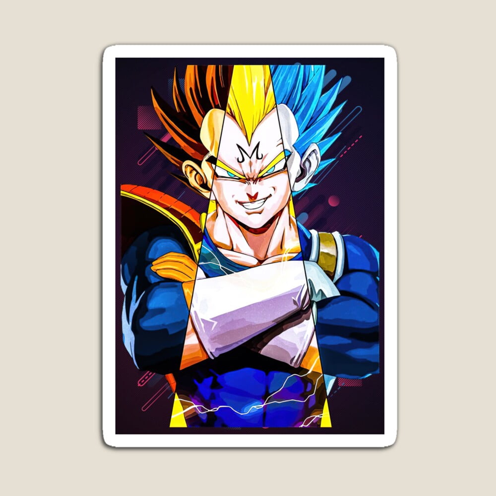 Kira Sticker With Vegeta Retro Power Decorative Laptop, Phone Stickers ...